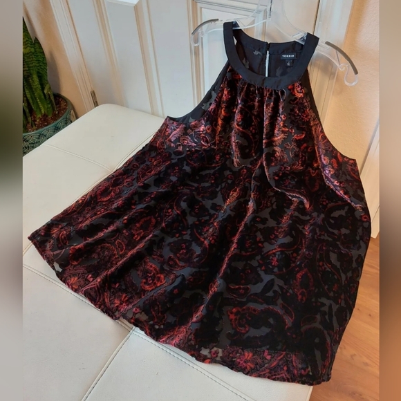 torrid | Dresses | Torrid Halter Tunic Tank Burnout Velvet Paisley ...